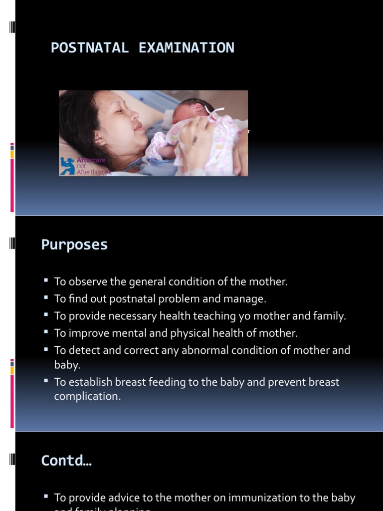 Postnatal Examination | PDF | Postpartum Period | Medical Specialties