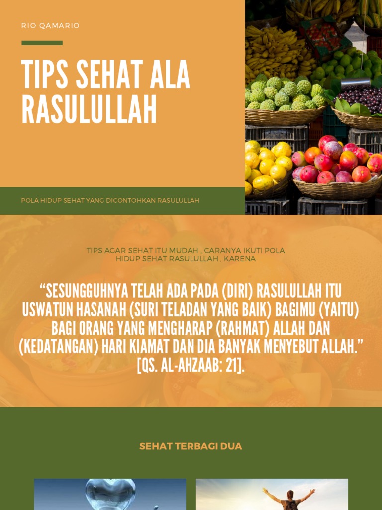 Tips Sehat Ala Rasulullah PDF | PDF | Kesehatan Holistik