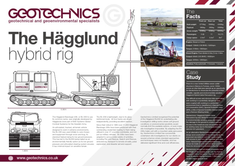 Geotechnics LTD Hagglund Rig Specification Sheet 2015 | PDF ...
