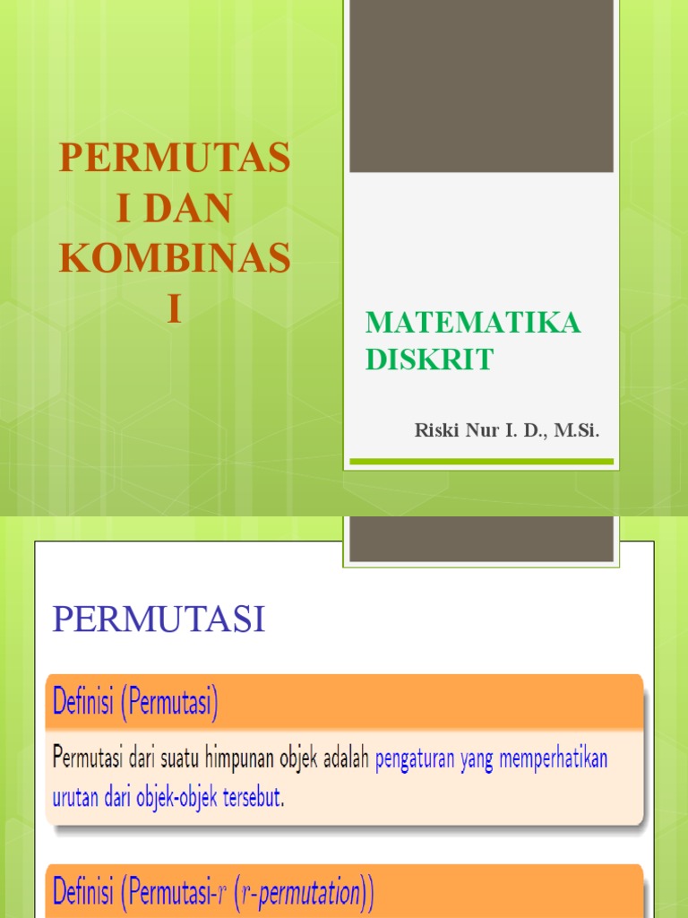Matematika Diskrit - Permutasi - Kombinasi | PDF