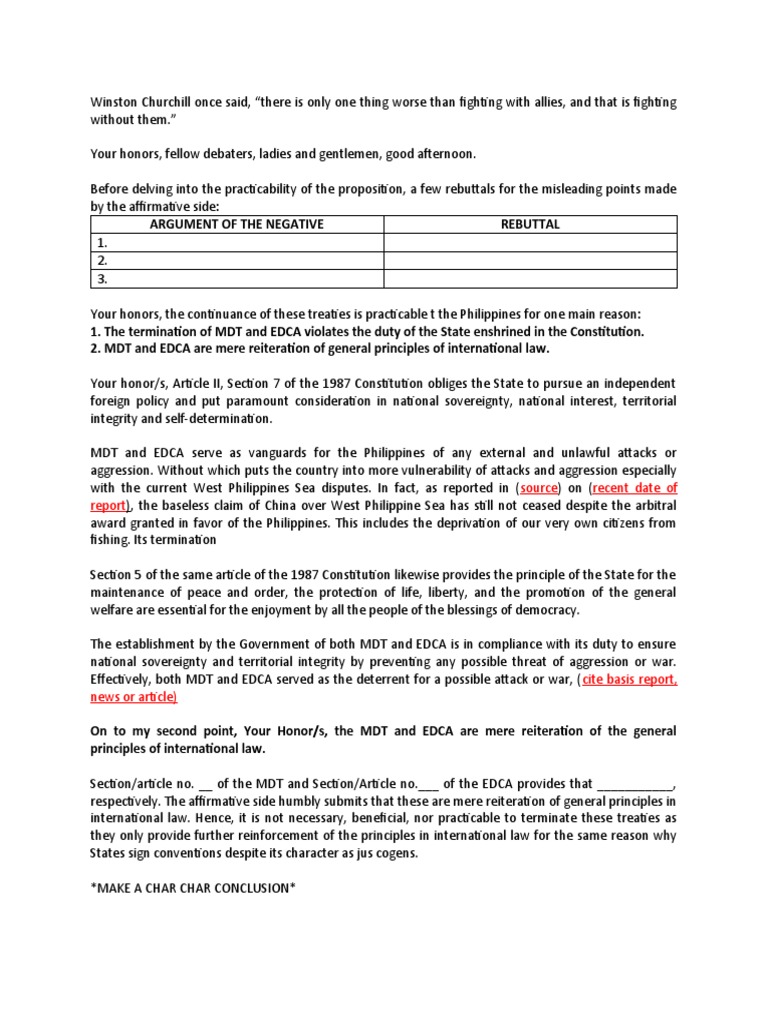The Continuance of the Mutual Defense Treaty and Enhanced Defense ...