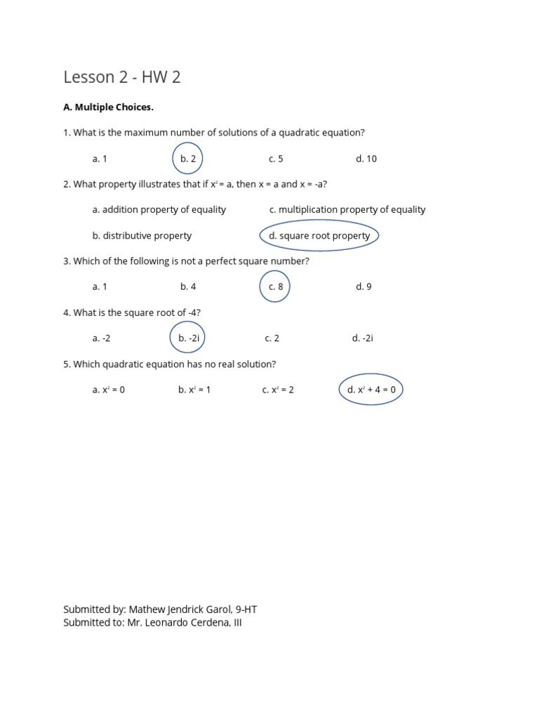 Lesson 2 - HW 2 | PDF