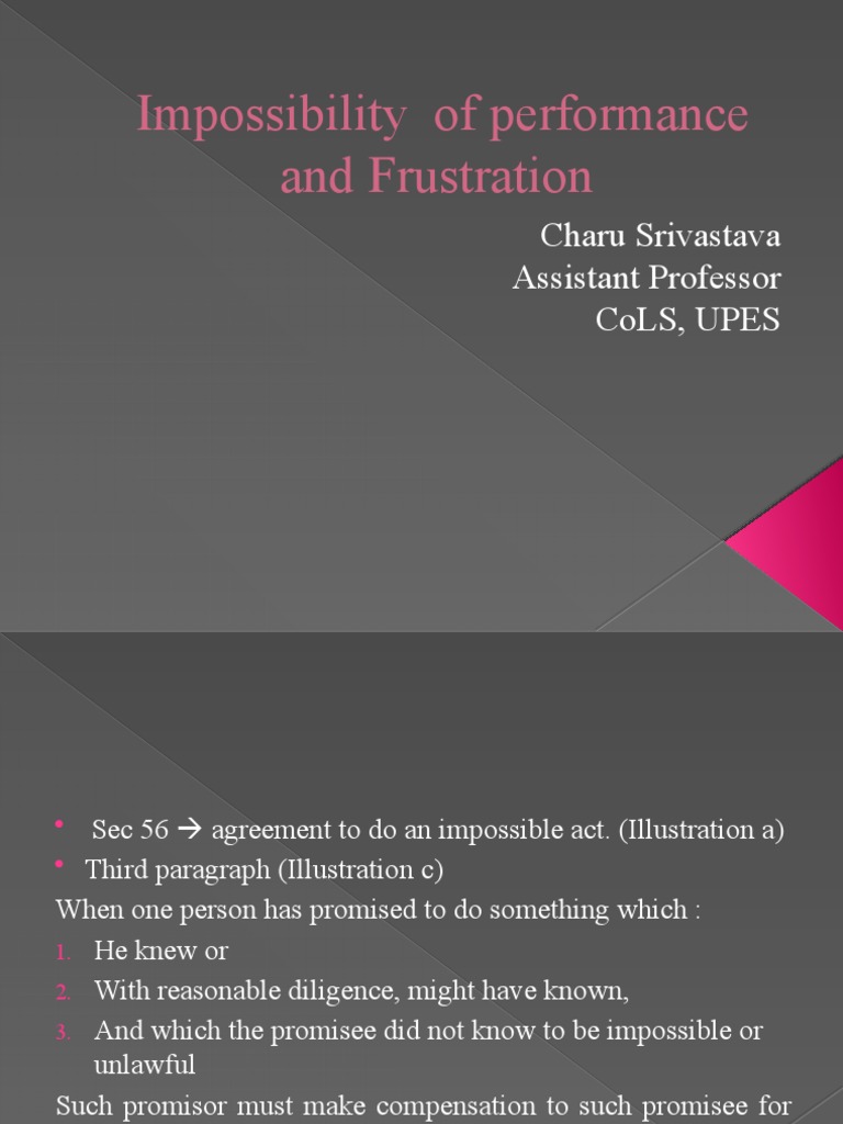 8 Impossibility of Performance and Frustration | PDF | Common Law ...