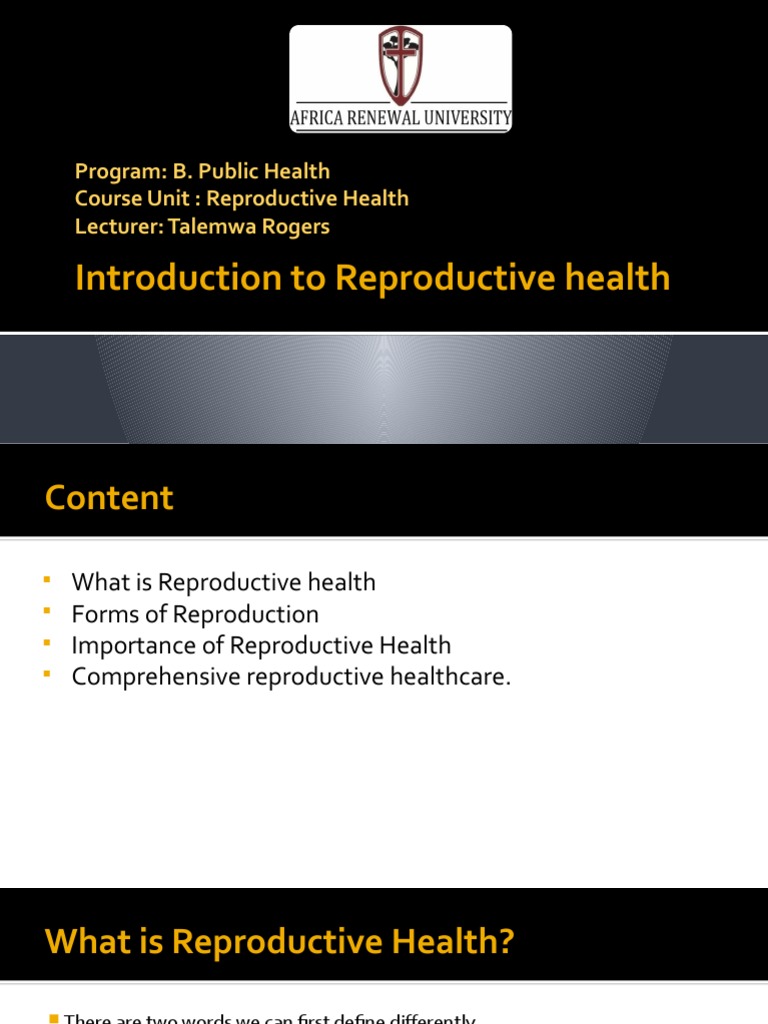 Introduction To Reproductive Health | PDF | Sexual Reproduction ...
