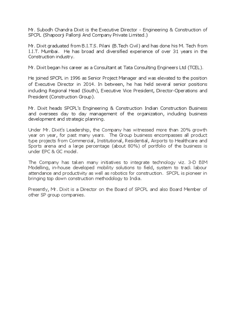SPCPL Dixit Profile | PDF