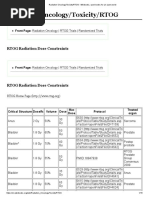 RTOG Dose Constraints | PDF | Absorbed Dose | Radiation Therapy