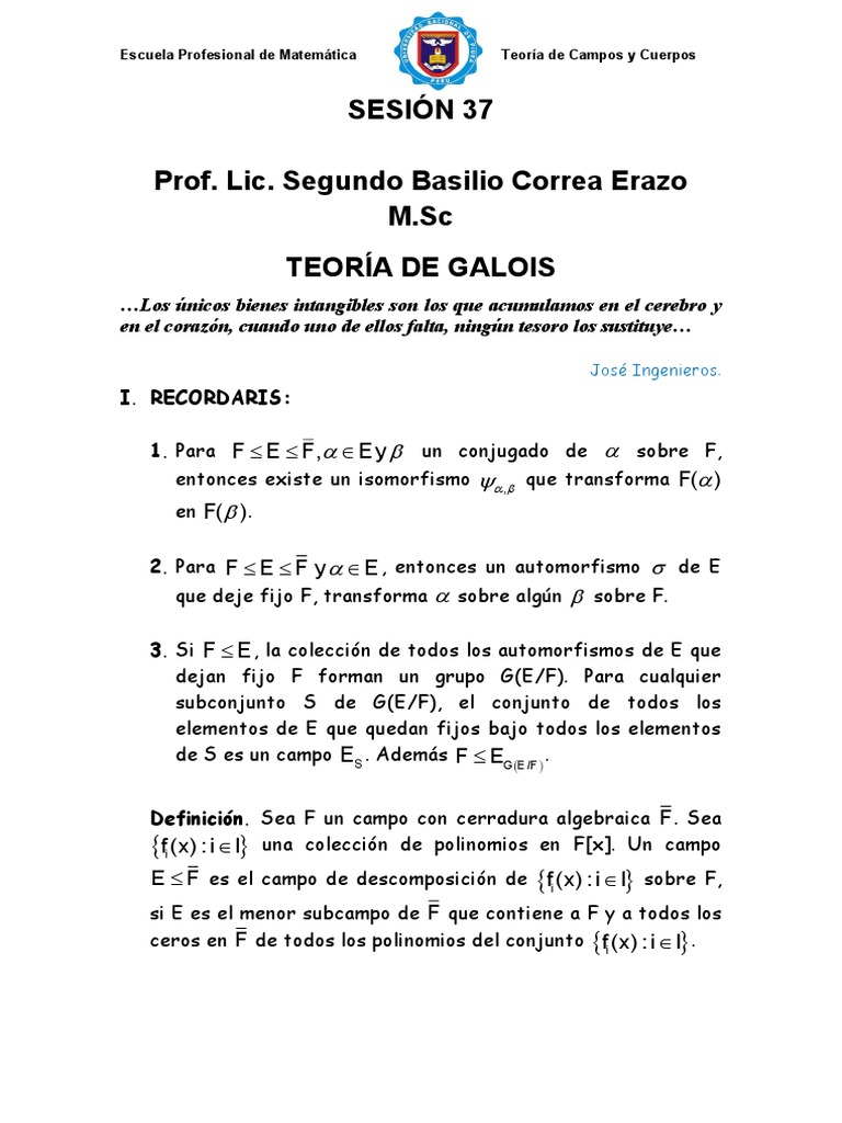 7-Teoria de Galois PDF | PDF