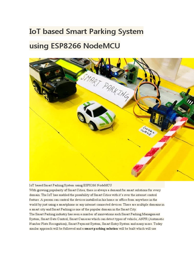 IoT Based Smart Parking System Using ESP8266 NodeM | PDF | Internet Of Things | Parking