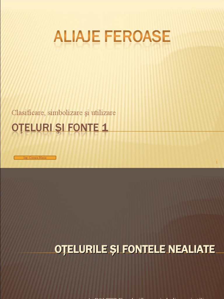 Oteluri Si Fonte Nealiate | PDF