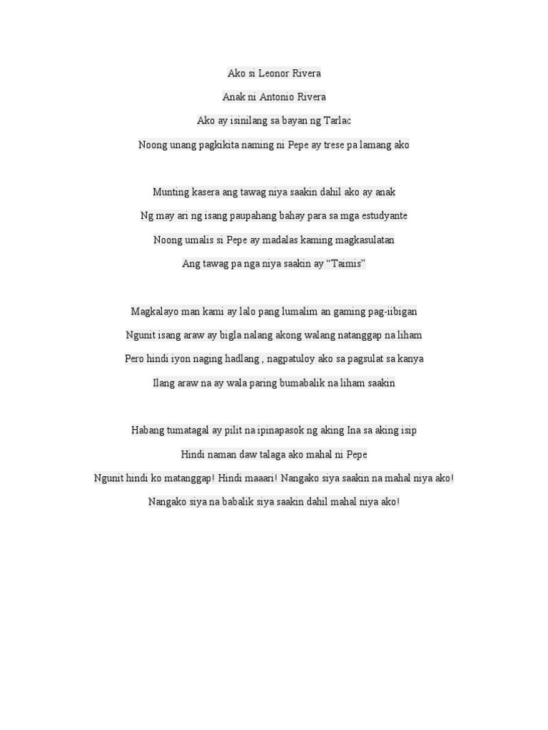 Ako Si Leonor Rivera | PDF