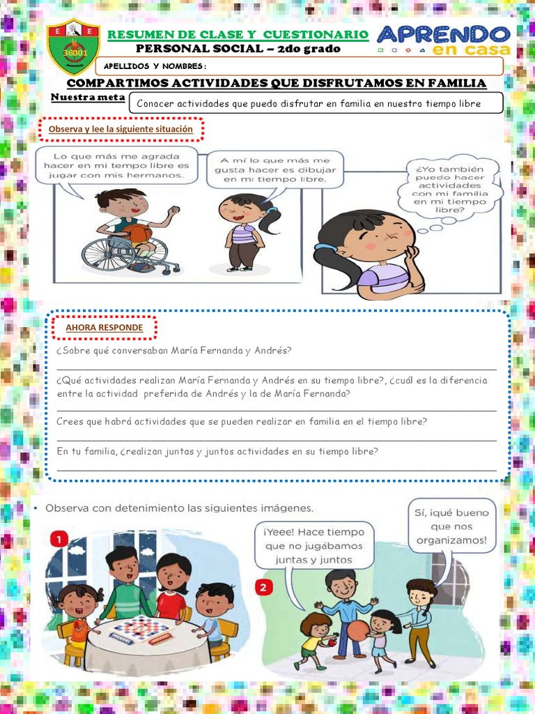 Actividades Familiares en Tiempo Libre | PDF