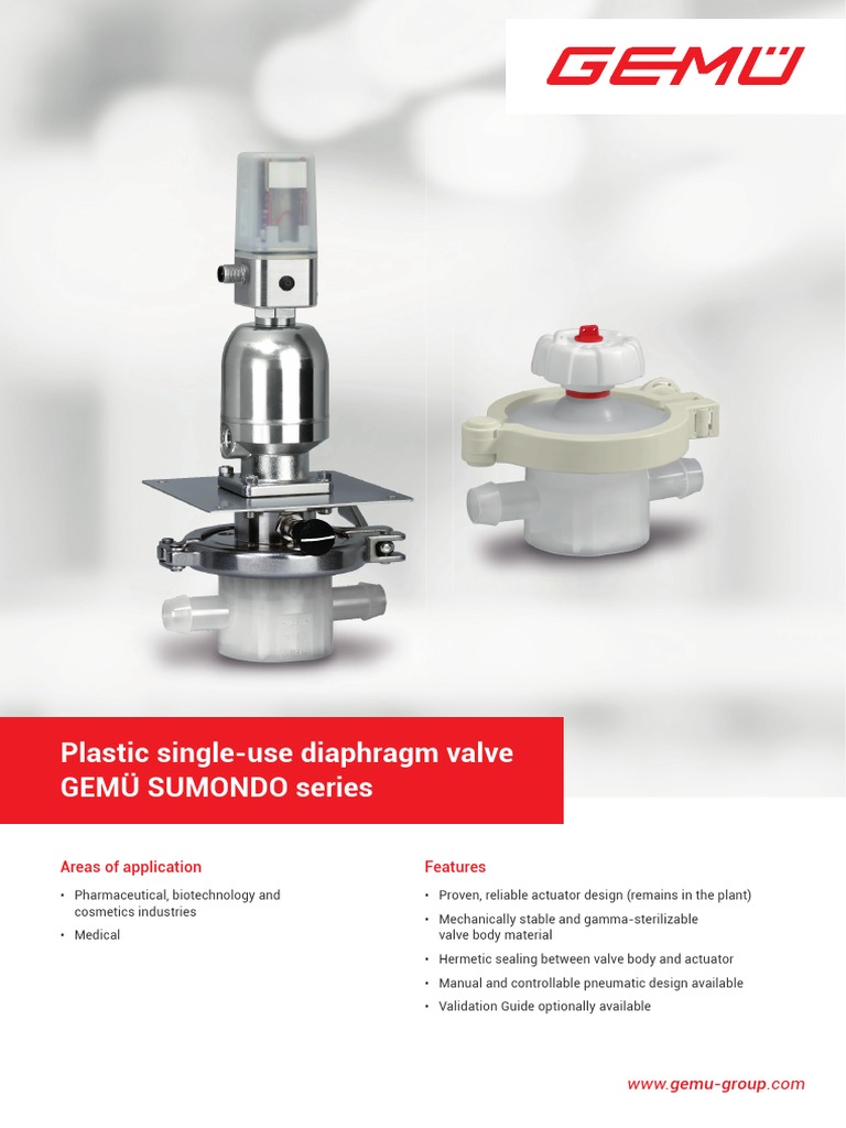 Gemue Plastic Single Use Diaphragm Valve Gemue Sumondo Series ...