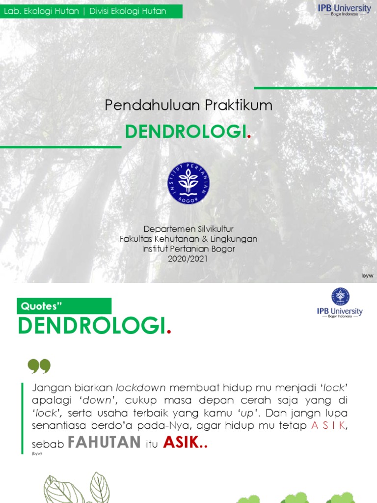 (P) 1 Pendahuluan Dendrologi PDF | PDF | Kesehatan Holistik