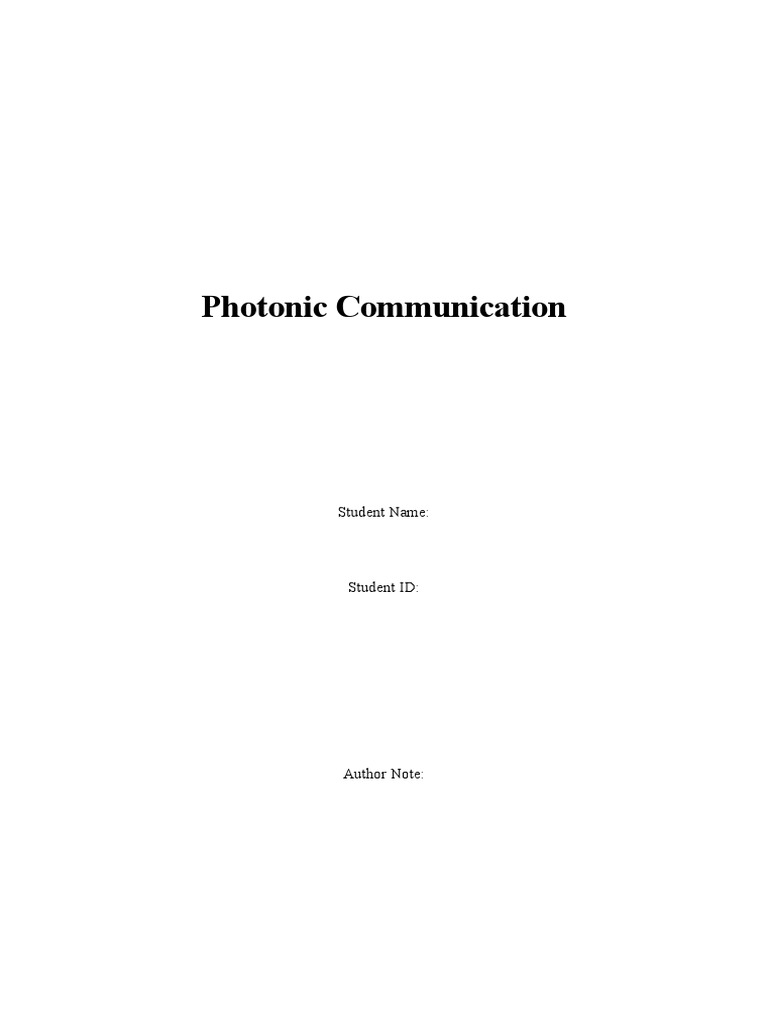 Photonic Communication - Edited | PDF | Science & Mathematics ...