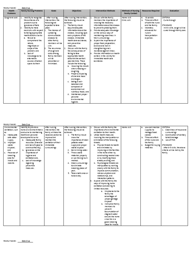 Sample FNCP PDF | PDF | Sanitation | Nursing