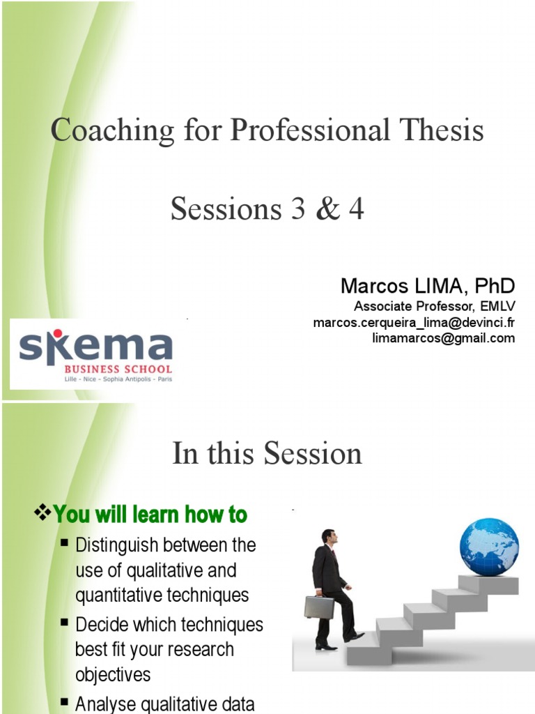 Coaching For Professional Thesis Sessions 3 & 4: Marcos Lima, PHD | PDF ...