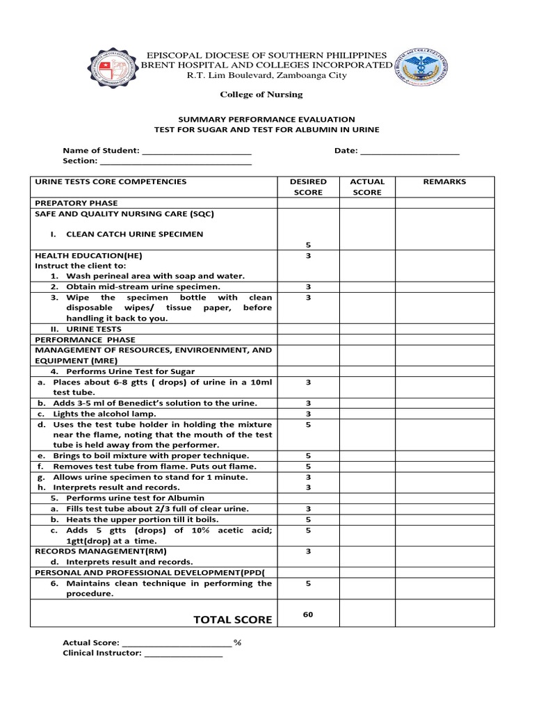Procedure Checklist Urinalysis PDF | PDF | Health Care | Medicine