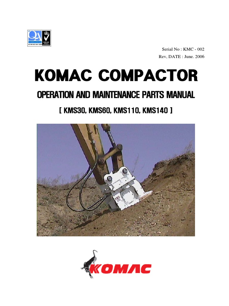 Komac Compactor: Operation and Maintenance Parts Manual | PDF | Valve ...