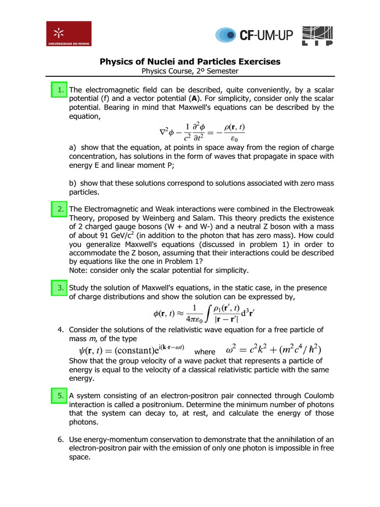 Physics of Nuclei and Particles Exercises | PDF | Radioactive Decay ...