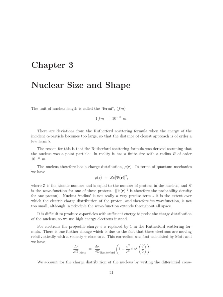 Nuclear Size and Shape | PDF | Atomic Nucleus | Proton