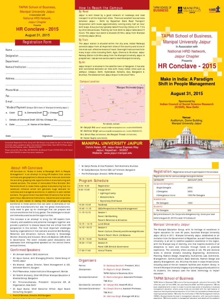 HR Conclave Brochure MUJ PDF | PDF | Transport | Business