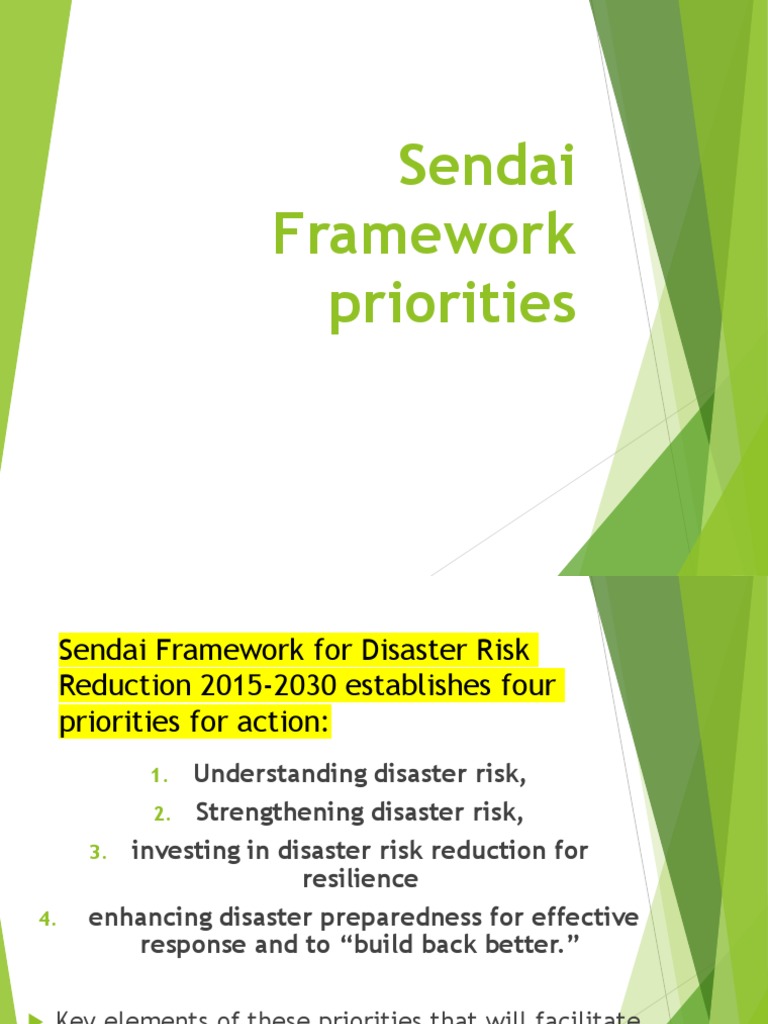 Sendai Framework Priorities PDF | PDF | Climate Resilience | Disaster ...