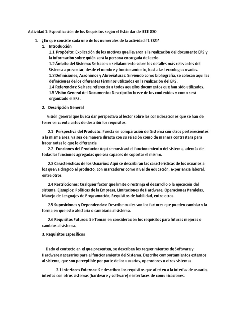 Estándar IEEE 830 | PDF | Usuario (informática) | Software