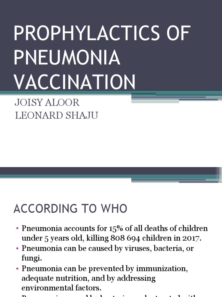 Prophylactics of Pneumonia | PDF | Pneumonia | Vaccination