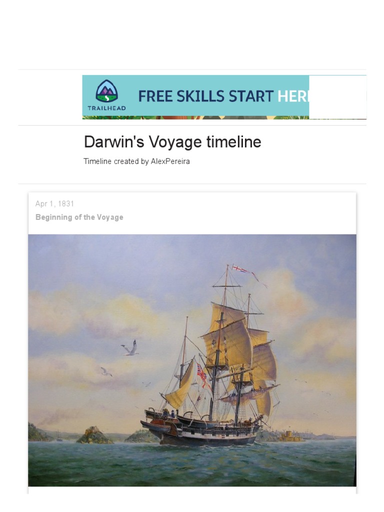 Darwins Voyage Timeline | PDF | Charles Darwin | Galápagos Islands