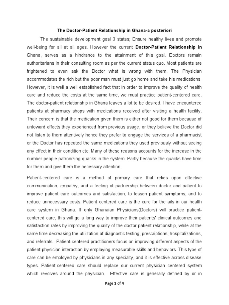 Doctor Patient Relationship | PDF | Physician | Patient