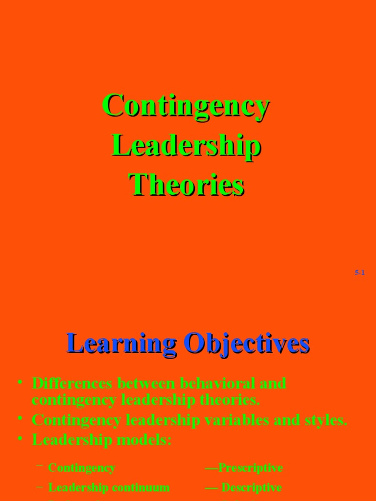 Contingency Leadership Theories Explained | PDF | Leadership | Systems ...