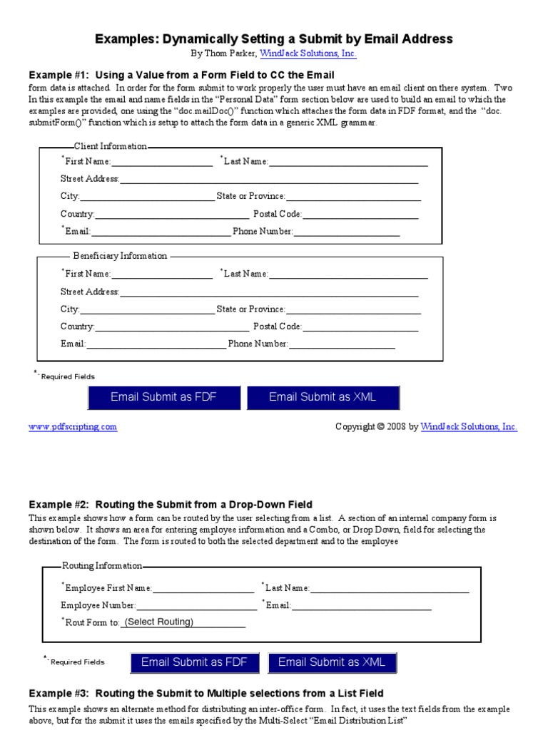 Examples: Dynamically Setting A Submit by Email Address: Example #1 ...