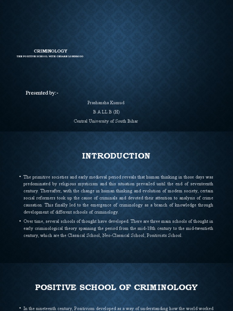 Criminology Presentation | PDF | Criminology | Philosophical Theories