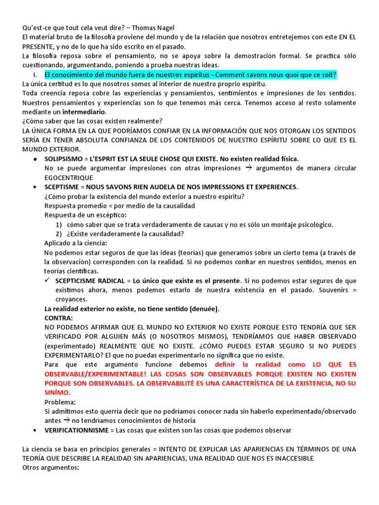 Filosofía: Solipsismo y Realidad | PDF | Mal | Moralidad