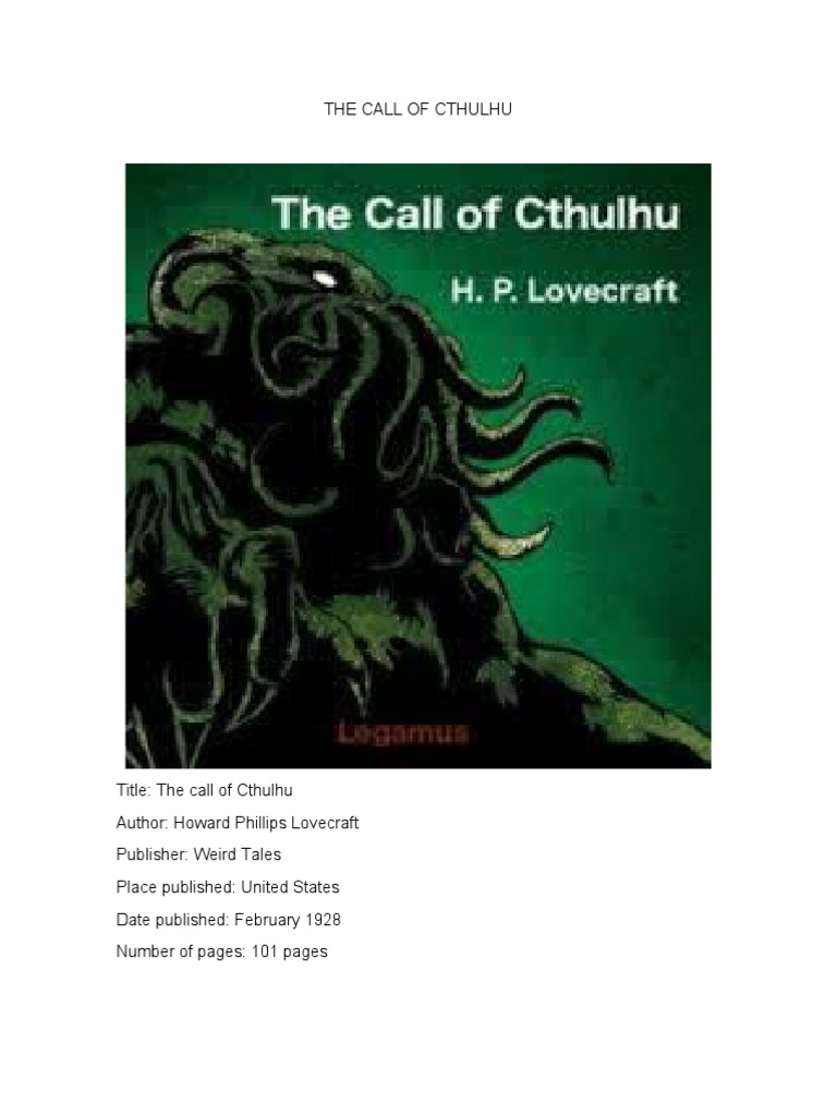The Call of Cthulhu | PDF | H. P. Lovecraft | Books