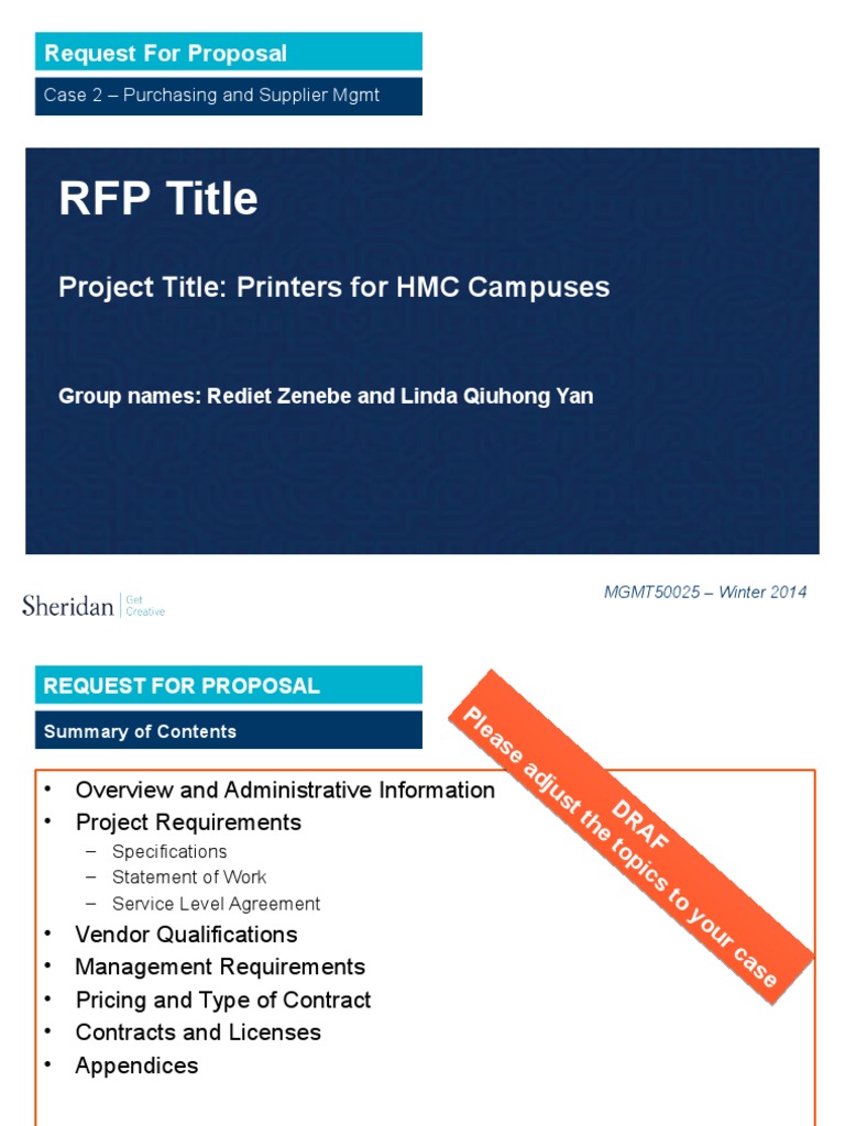 RFP Title: Project Title: Printers For HMC Campuses | PDF | Request For Proposal | Printer ...