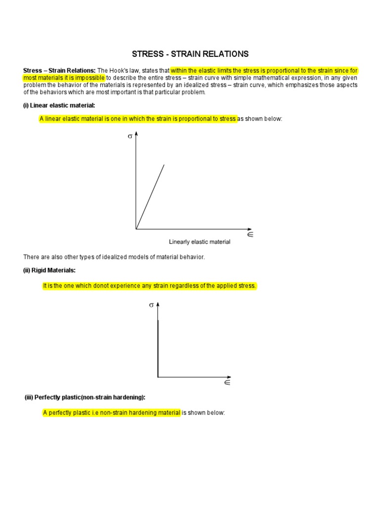 Lecture 9........ STRESS STRAIN RELATION | PDF | Elasticity (Physics ...