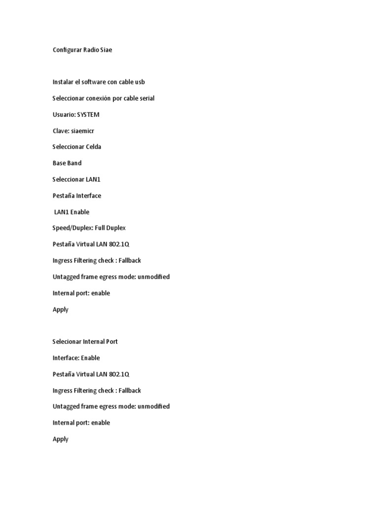 Configurar Radio Siae | PDF
