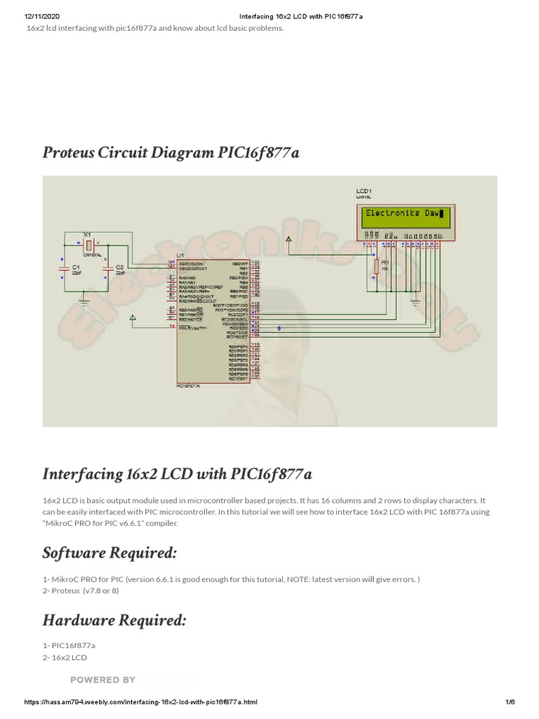 Interfacing 16x2 Lcd With Pic16f877a Pdf Liquid Crystal Display Resistor 0130