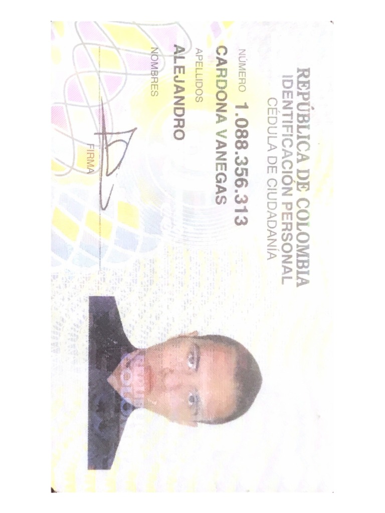Cedula Alejandro Cardona PDF | PDF