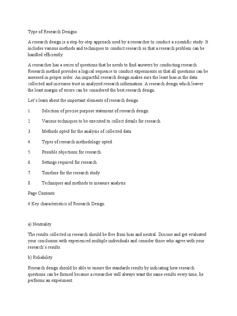 Type of Research Designs | PDF | Research Design | Cohort Study