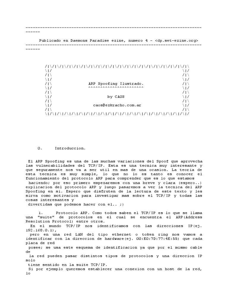Arp Spoof | PDF | Dirección IP | Protocolos de internet