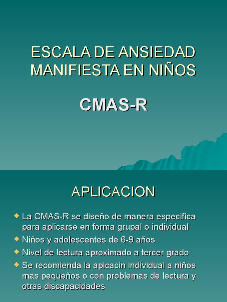 ESCALA DE ANSIEDAD MANIFIESTA EN NIÑOS.ppt | PDF | Ansiedad | Neurociencia