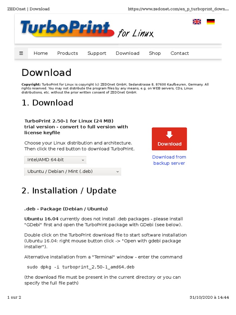 Turboprint Install | PDF | Linux | Linux Distribution