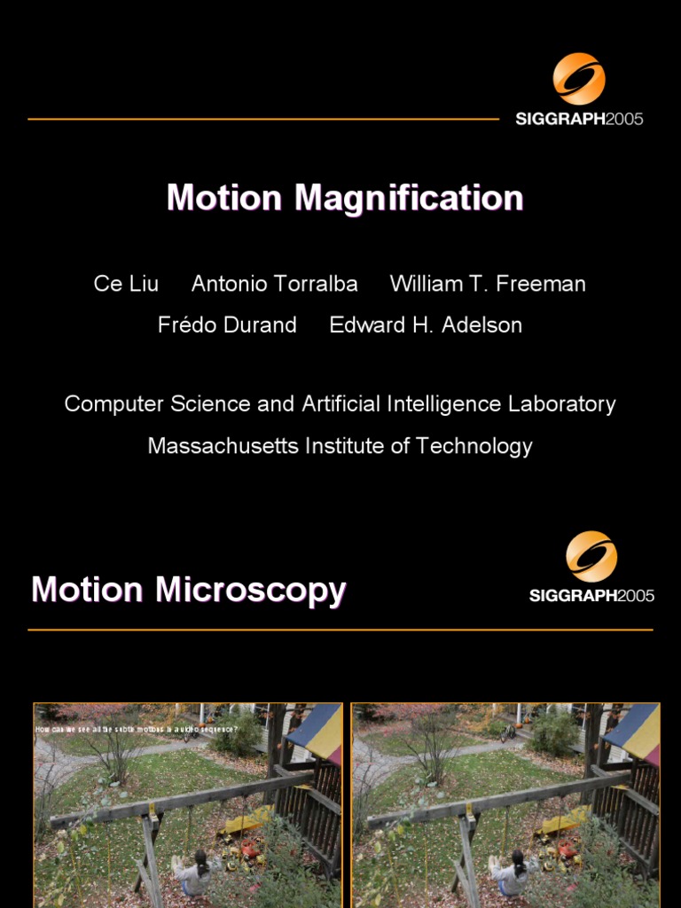 Motionmag Siggraph2005 | PDF | Image Segmentation | Cluster Analysis