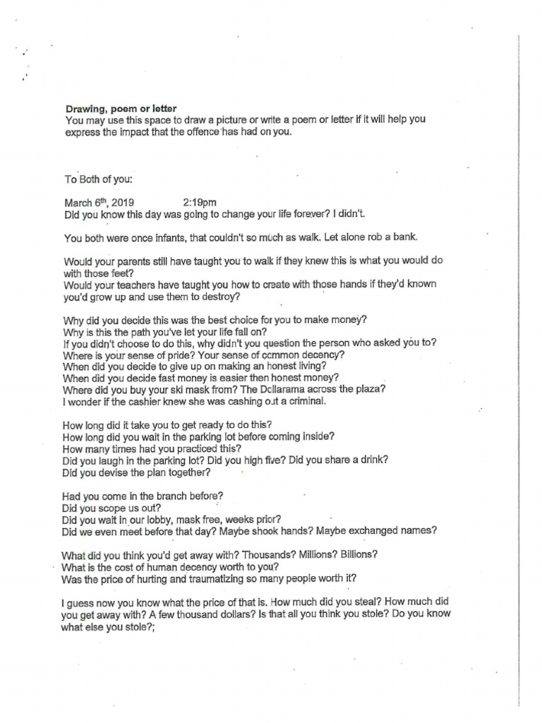 Victim Impact Poem | PDF