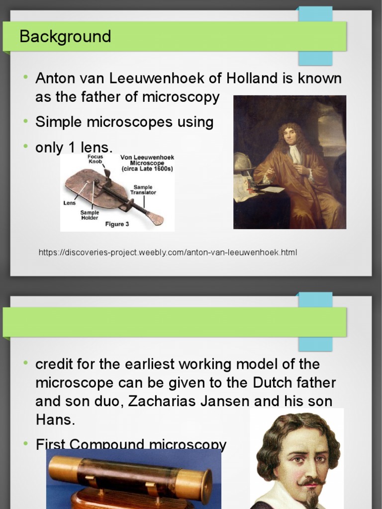 Background: Anton Van Leeuwenhoek of Holland Is Known As The Father of ...