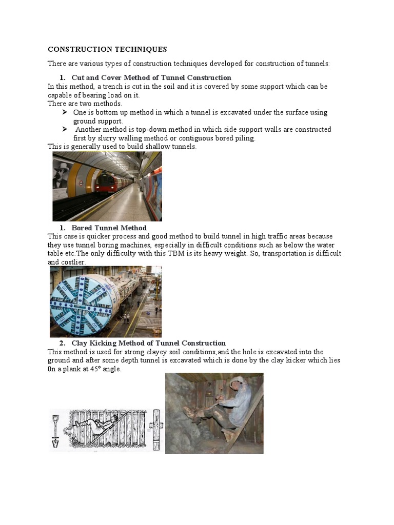 Tunnel Construction Methods | PDF | Tunnel | Civil Engineering