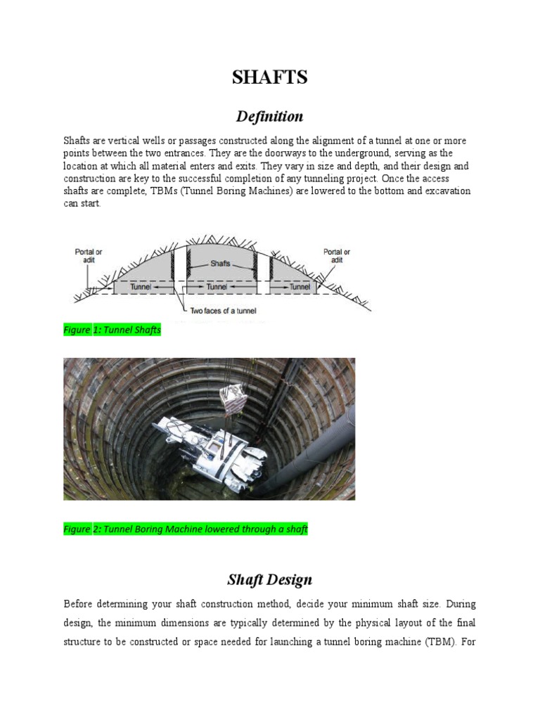 Figure 1: Tunnel Shafts | PDF | Tunnel | Deep Foundation