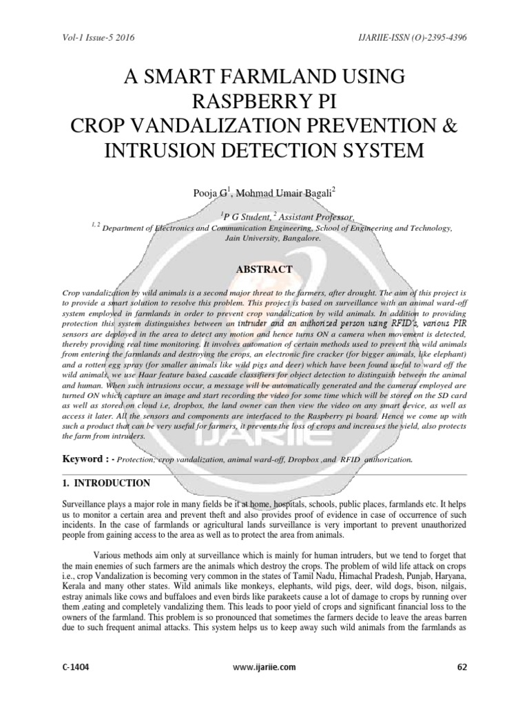 Smart Crop Protection System From Animals PIC | PDF | Security Alarm ...